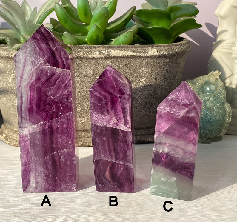 Magenta Fluorite Towers Obelisk Point Tower Spiritual - Etsy
