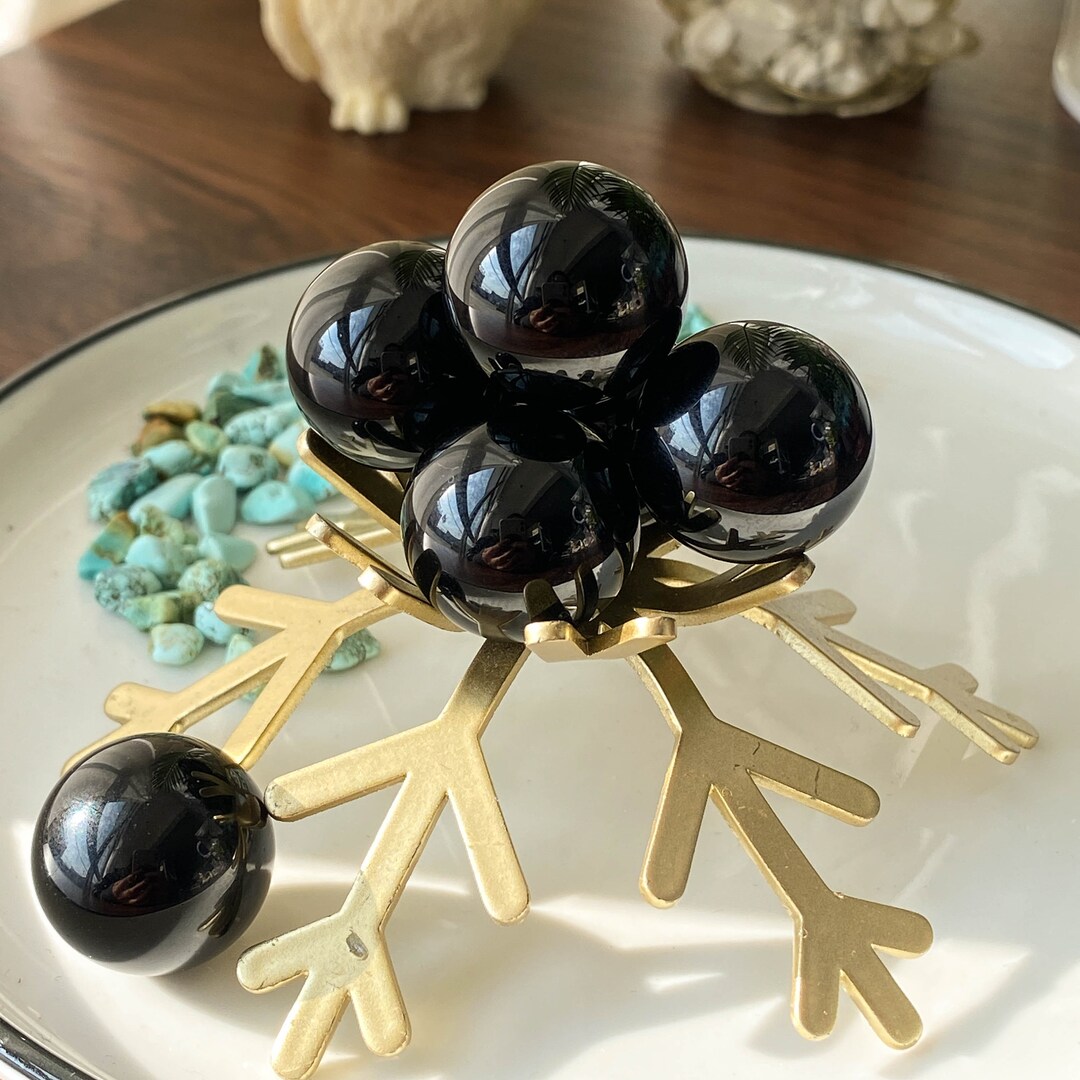 Mini Black Obsidian Sphere Orb , Crystal Sphere , Birthday Gift , Home ...
