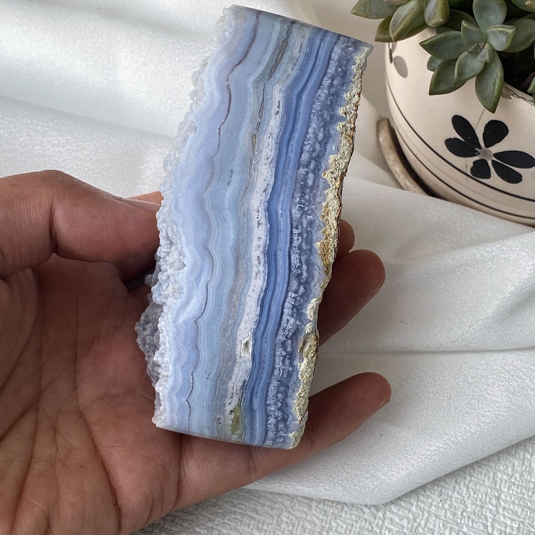 Gorgeous Blue Lace Agate Freeform With Crystalline Geode , Quartz ...