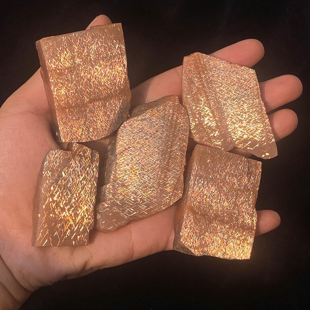 Natural Lattice Raw Sunstone ,raw Sunstone , Birthday Gift , Flashy ...