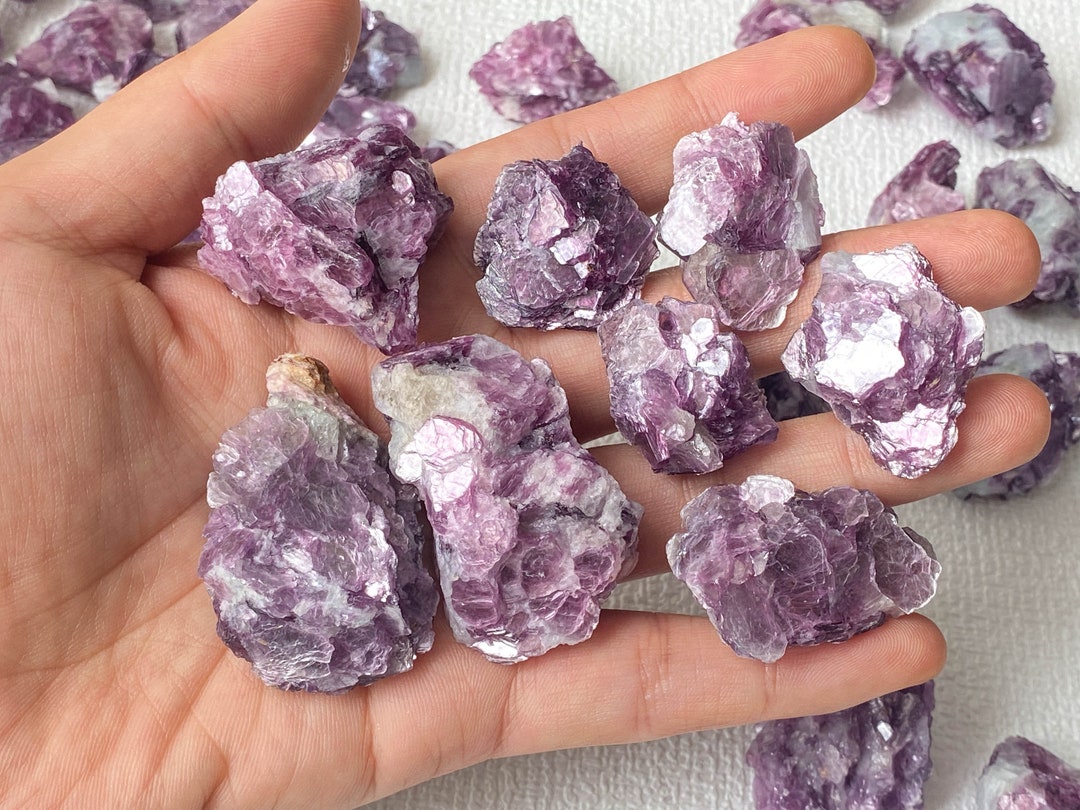 Gemmy Lepidolite Crystal Specimen , Natural Raw Gem Lepidolite , Large ...