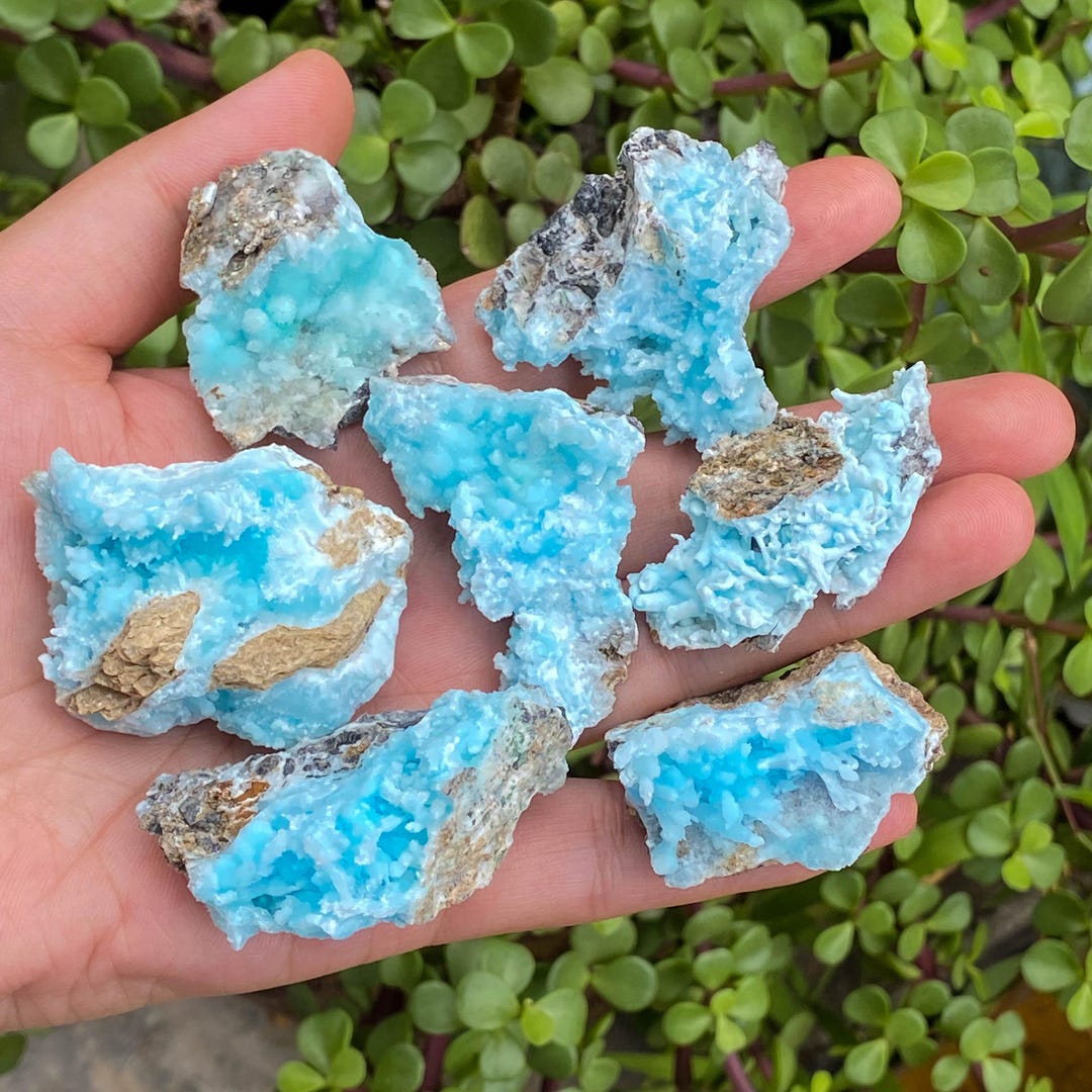 Natural Blue Aragonite Raw Stone, Natural Crystal Cluster, Healing ...