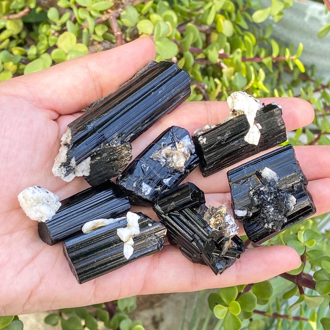 Natural Different Sizes of Black Tourmaline Specimen, Crystal Specimen ...