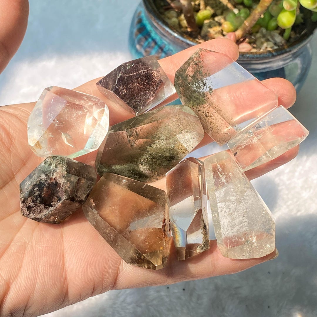 Natural Garden Quartz Freeforms, Crystal Lodolite Freeform, Phantom ...