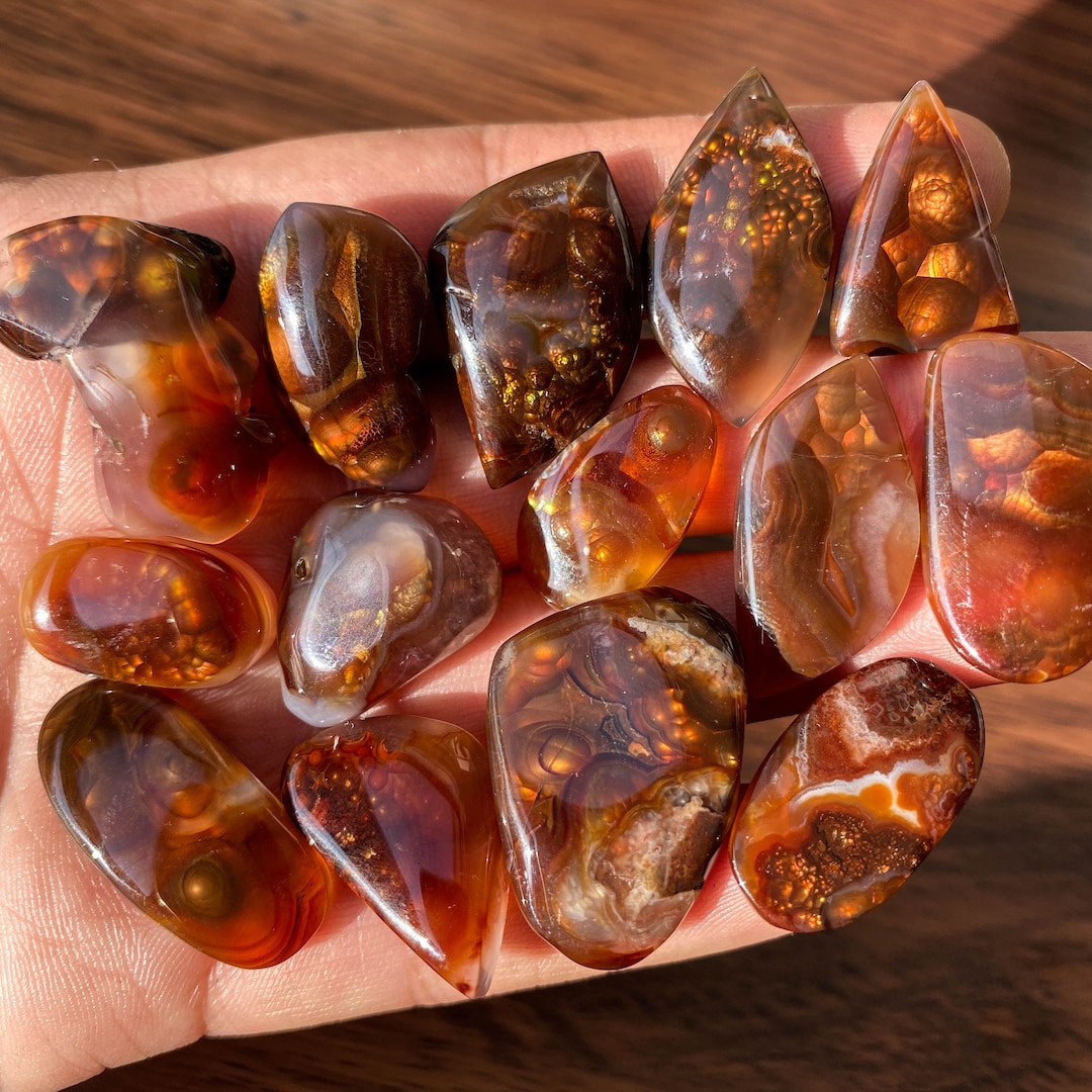 Mexican Rough Raw Fire Agate Specimen Top Grade Natural Gemstone ...