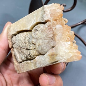 Natural Quartz Crystal Cluster Owl , Crystal Carving , Quartz Owl ...