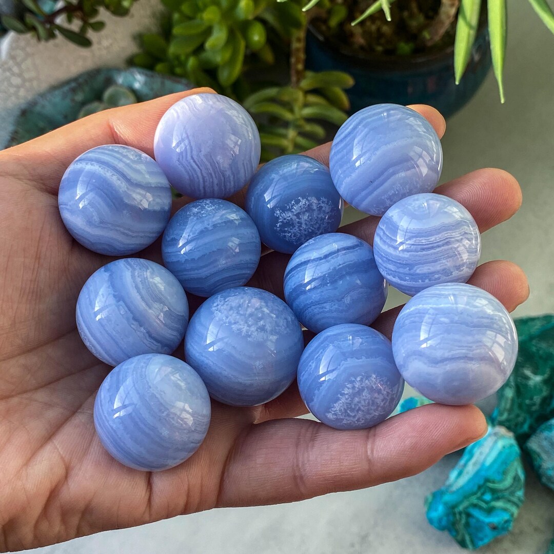 Natural Blue Lace Agate Sphere Orb , Crystal Collection , Stunning ...