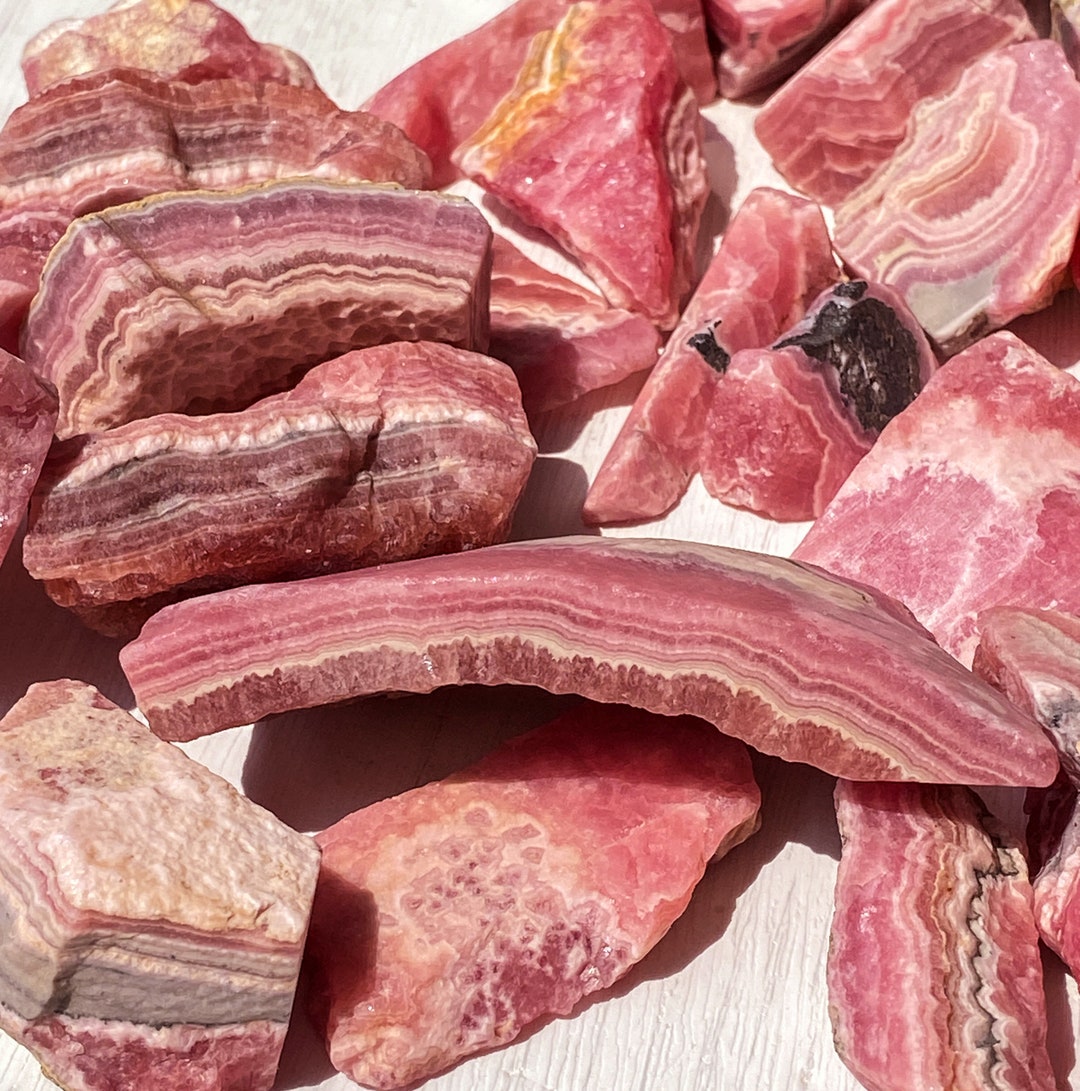 High Quality Rhodochrosite Raw From Argentina - Gemmy Raspberry Red ...