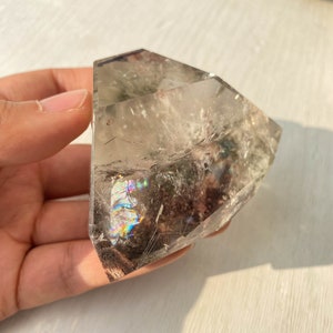 Pastel Colored Garden Quartz Freeform With Stand , Scenic Quartz ...