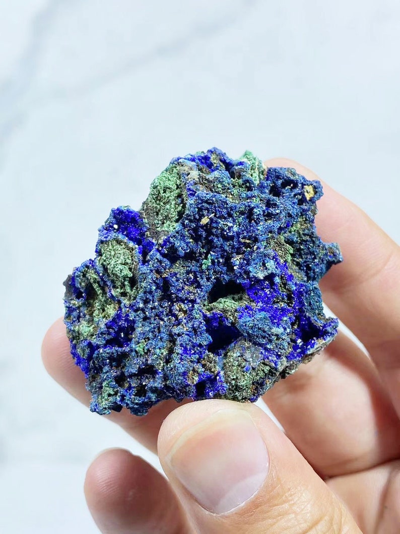 Azurite Crystal Cluster Natural Azurite Specimen Home - Etsy