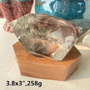 Pastel Colored Garden Quartz Freeform With Stand , Scenic Quartz ...