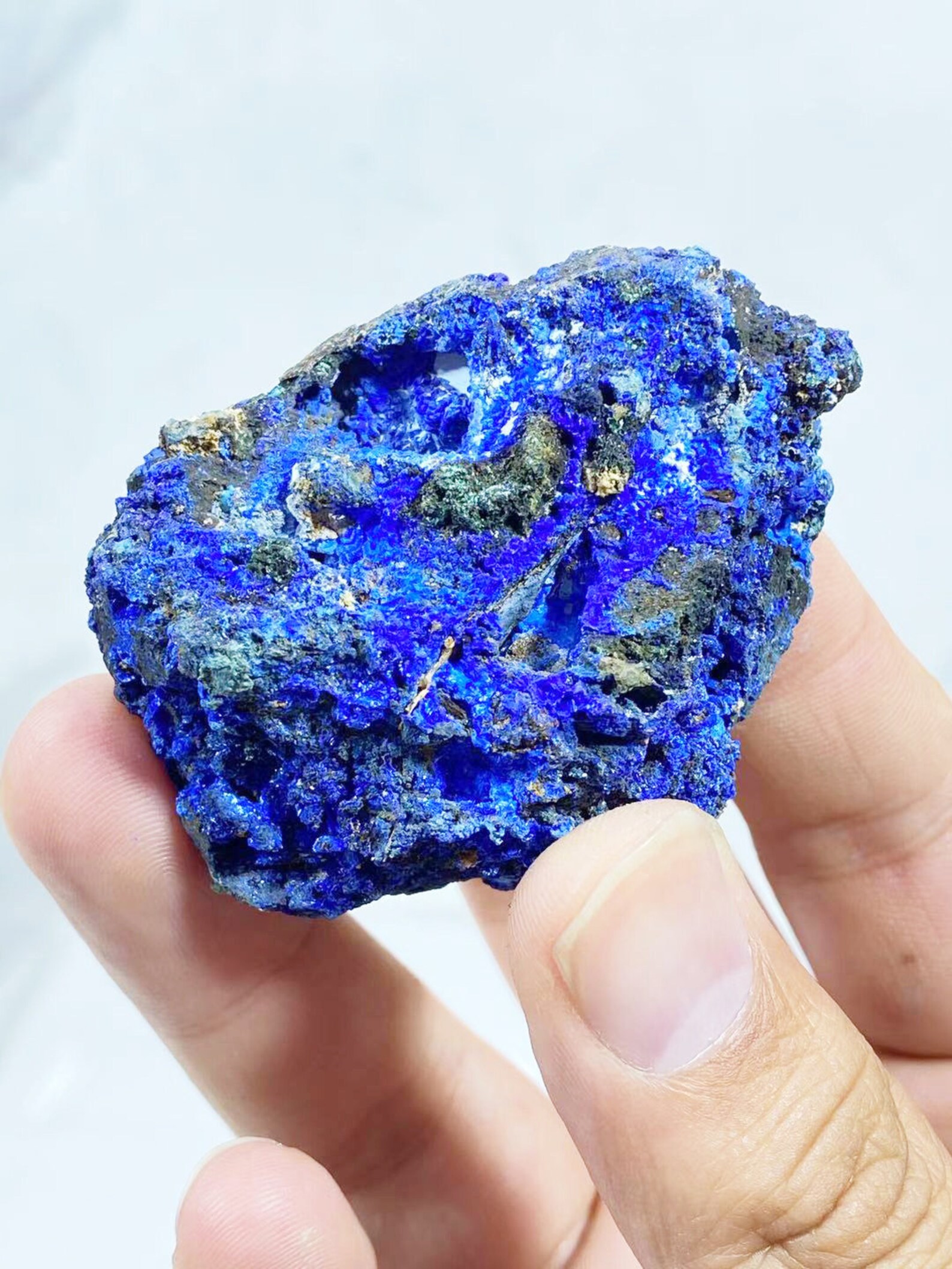 Azurite Crystal Cluster Natural Azurite Specimen Home - Etsy