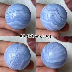 Blue Lace Agate Sphere: Healing Crystal Marble, Ideal for Meditation ...