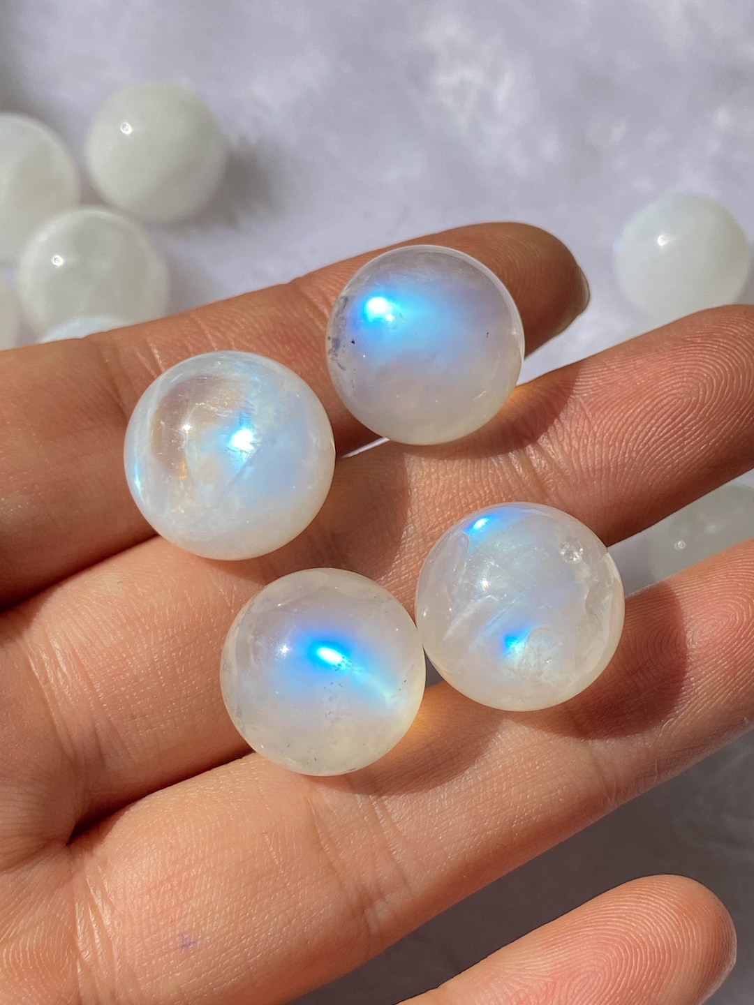 Genuine Stunning Moonstone Sphere , Full Flash Moonstone Ball , Healing ...