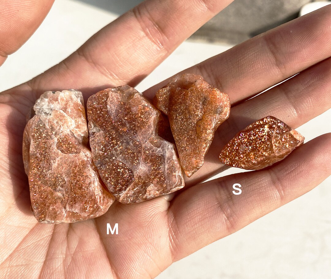 Rough Sunstone Natural Chunks , Strong Flashy Raw Sunstone Pieces ...