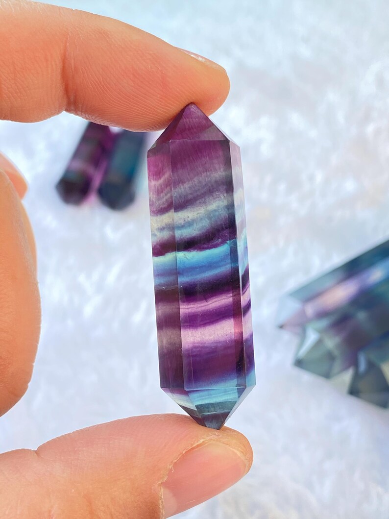 Natural Gorgeous Fluorite Double Terminated Wand , Rainbow Fluorite ...