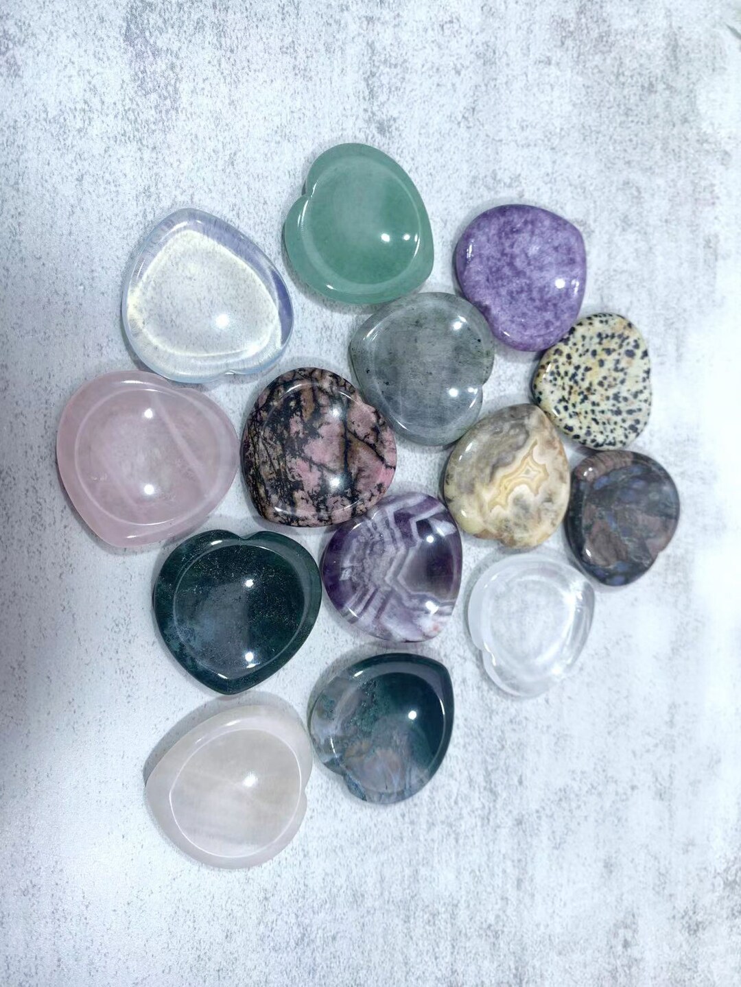 Crystal Worry Stone , Natural Gemstone Worry Stone , Hand Carved Palm ...