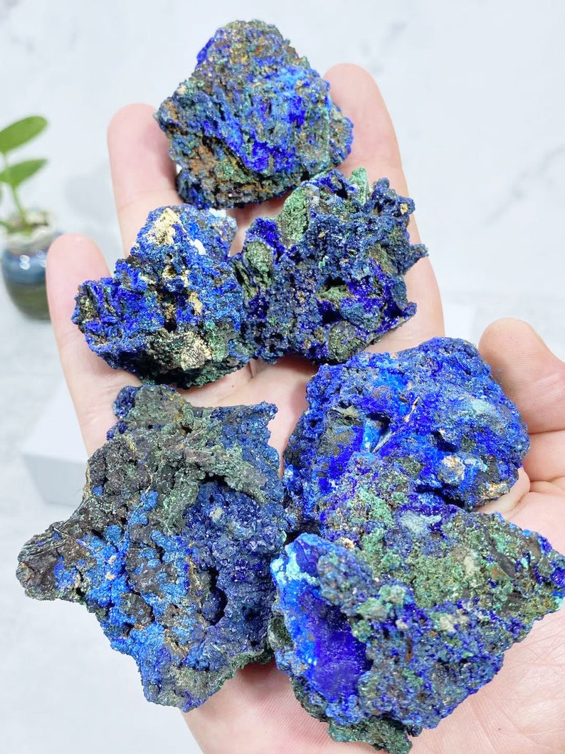 Azurite Crystal Cluster Natural Azurite Specimen Home - Etsy