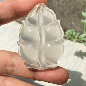 Rose Quartz Crystal Leaf Carving , Quartz Leaf Carving Gemstone , Leaf ...