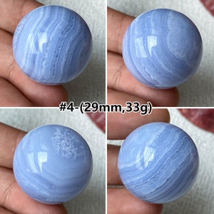 Blue Lace Agate Sphere: Healing Crystal Marble, Ideal for Meditation ...