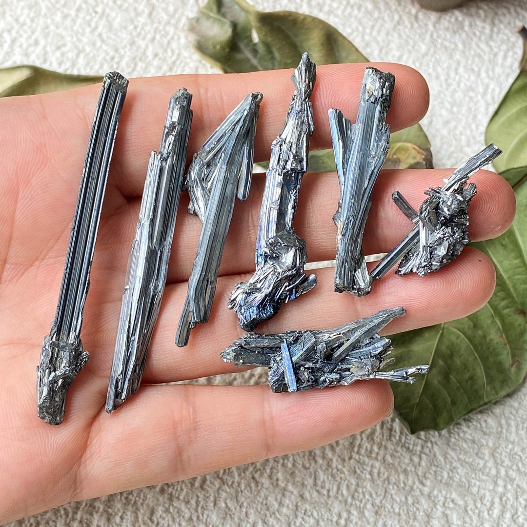 Silvery Stibnite Antimony Crystal Specimen Chakra Healing Stone, Energy ...