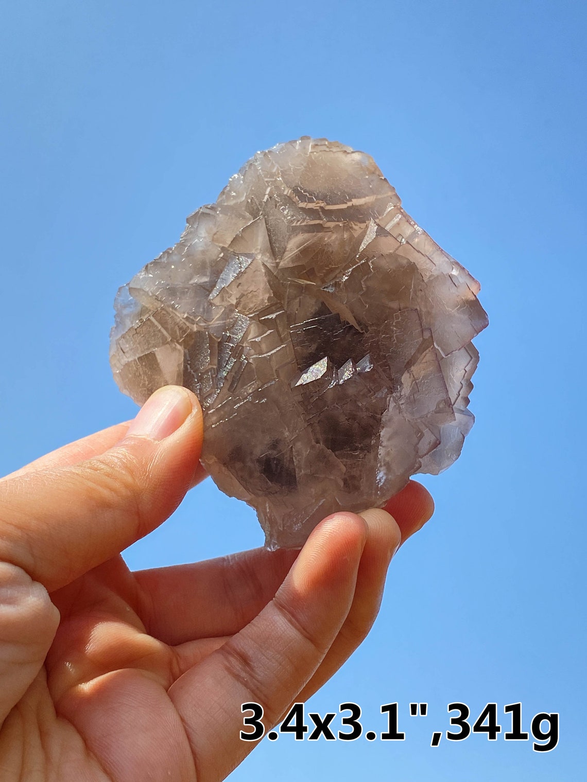 Natural Grey Flourite Cube Cluster Specimen , Fluorite Purplish Phantom ...