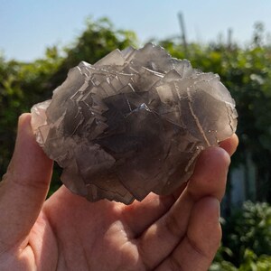 Natural Grey Flourite Cube Cluster Specimen , Fluorite Purplish Phantom ...