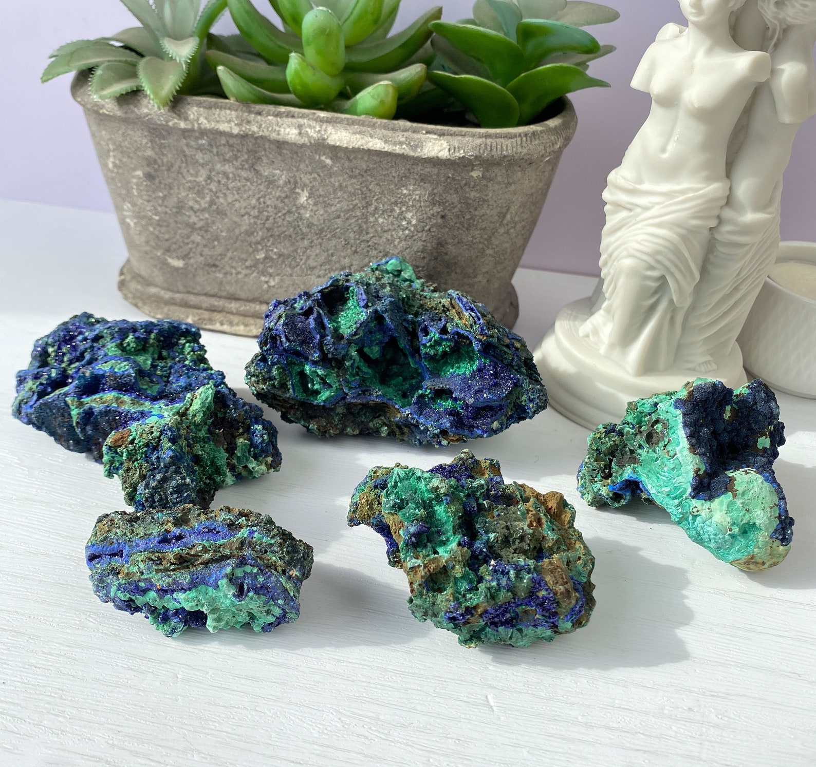Azurite Crystal Cluster Natural Azurite Specimen Home - Etsy