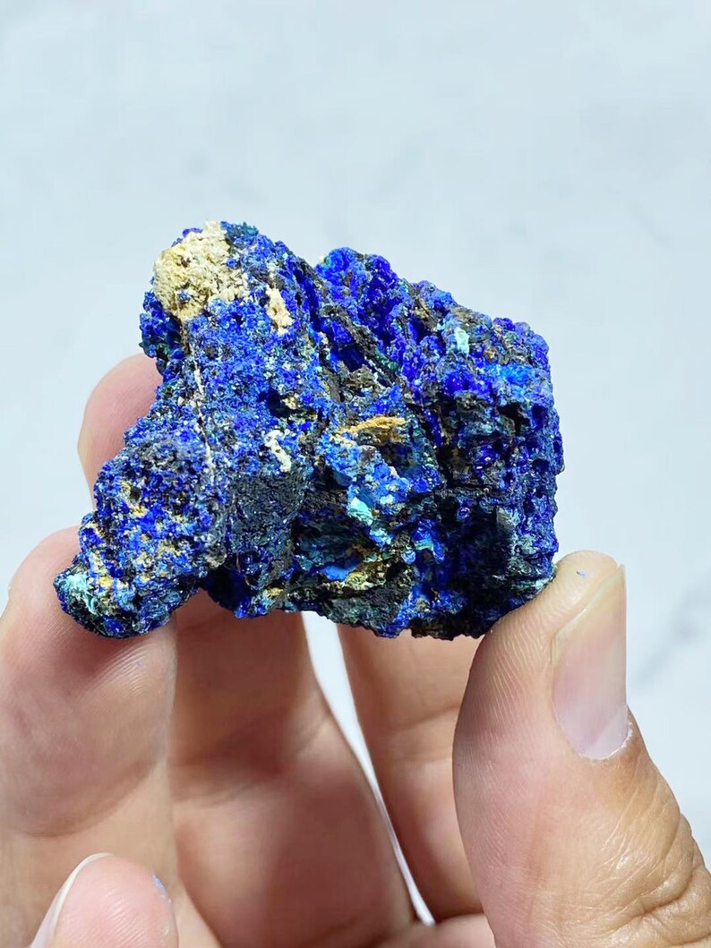 Azurite Crystal Cluster Natural Azurite Specimen Home - Etsy