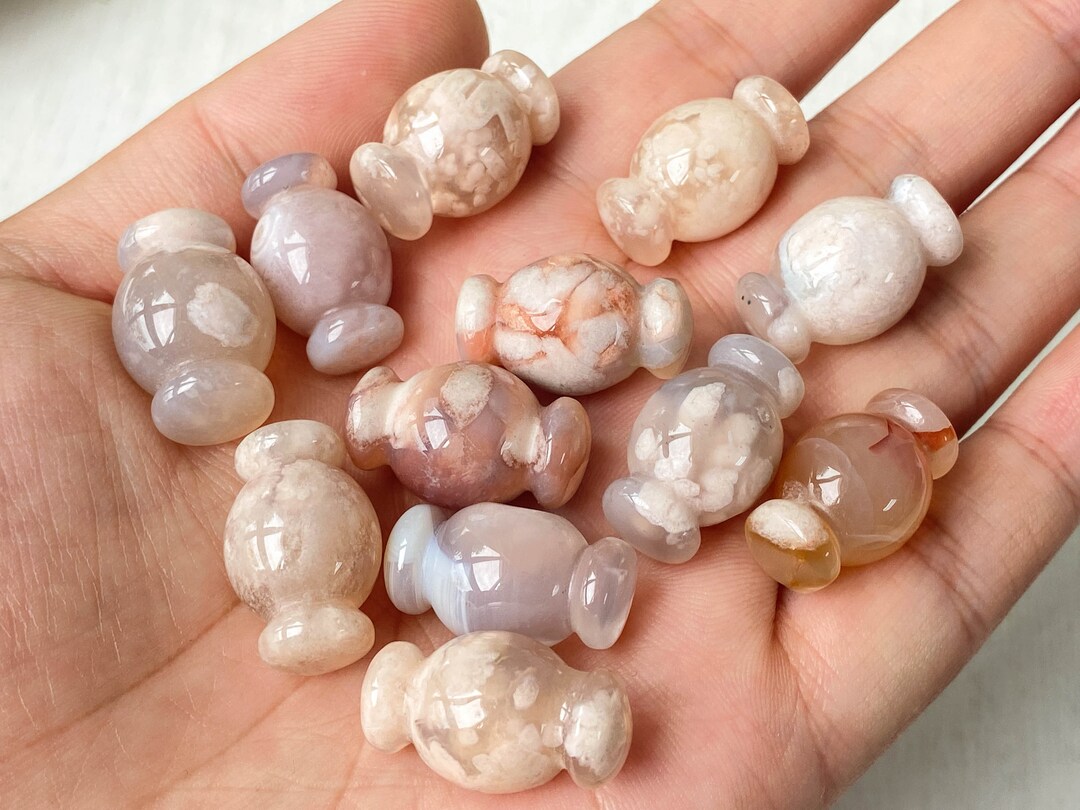 Natural Crystal Candy Flower Agate , Mini Crystal Candy Sweets Carvings ...