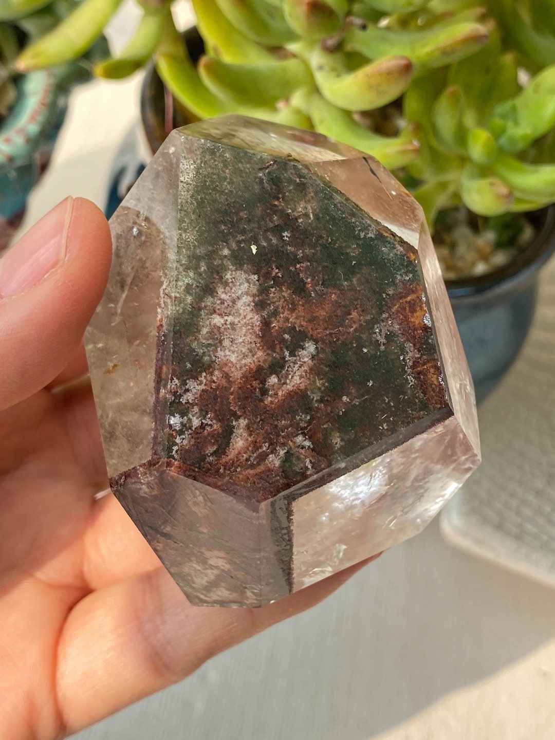Garden Quartz Crystal Freeform , Lodolite Quartz Freeform , Scenic ...