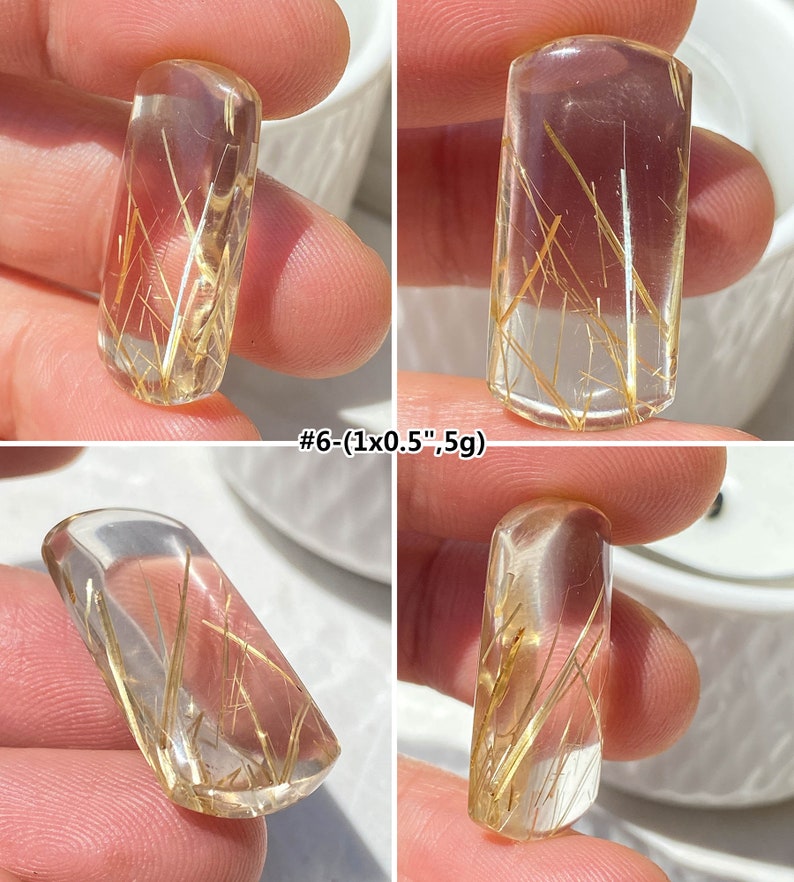 Golden Copper Rutilated Titanium Clear Quartz Pendant , Natural ...