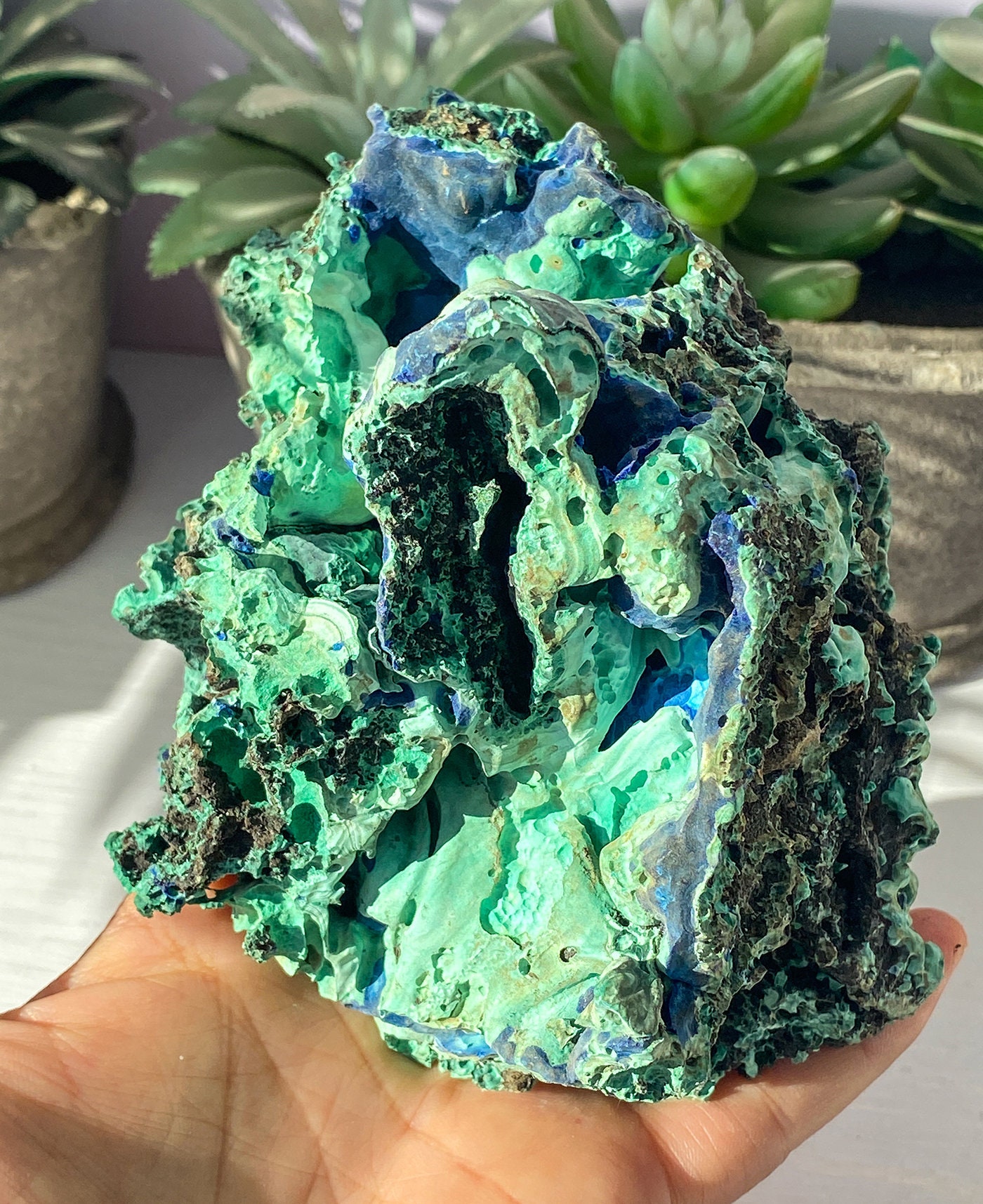 Azurite Crystal Cluster , Natural Azurite Specimen , Home Decoration ...