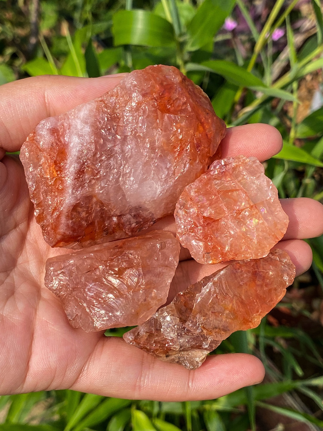 Natural Fire Quartz Raw Stone , Rough Fire Quartz , Hematoid Quartz ...