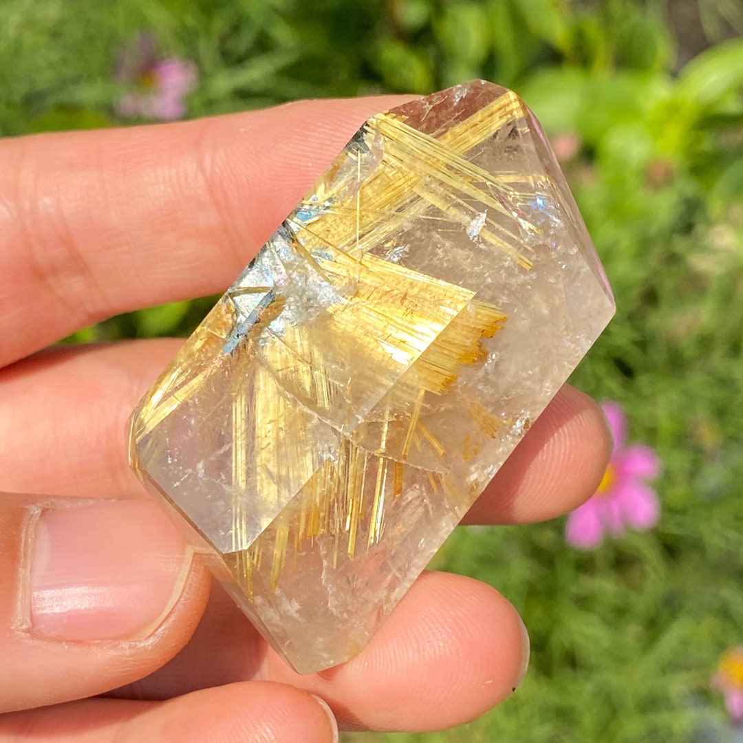 Titanium Rutilated Quartz Crystal Pendant - Rutile Inclusions Freeform ...