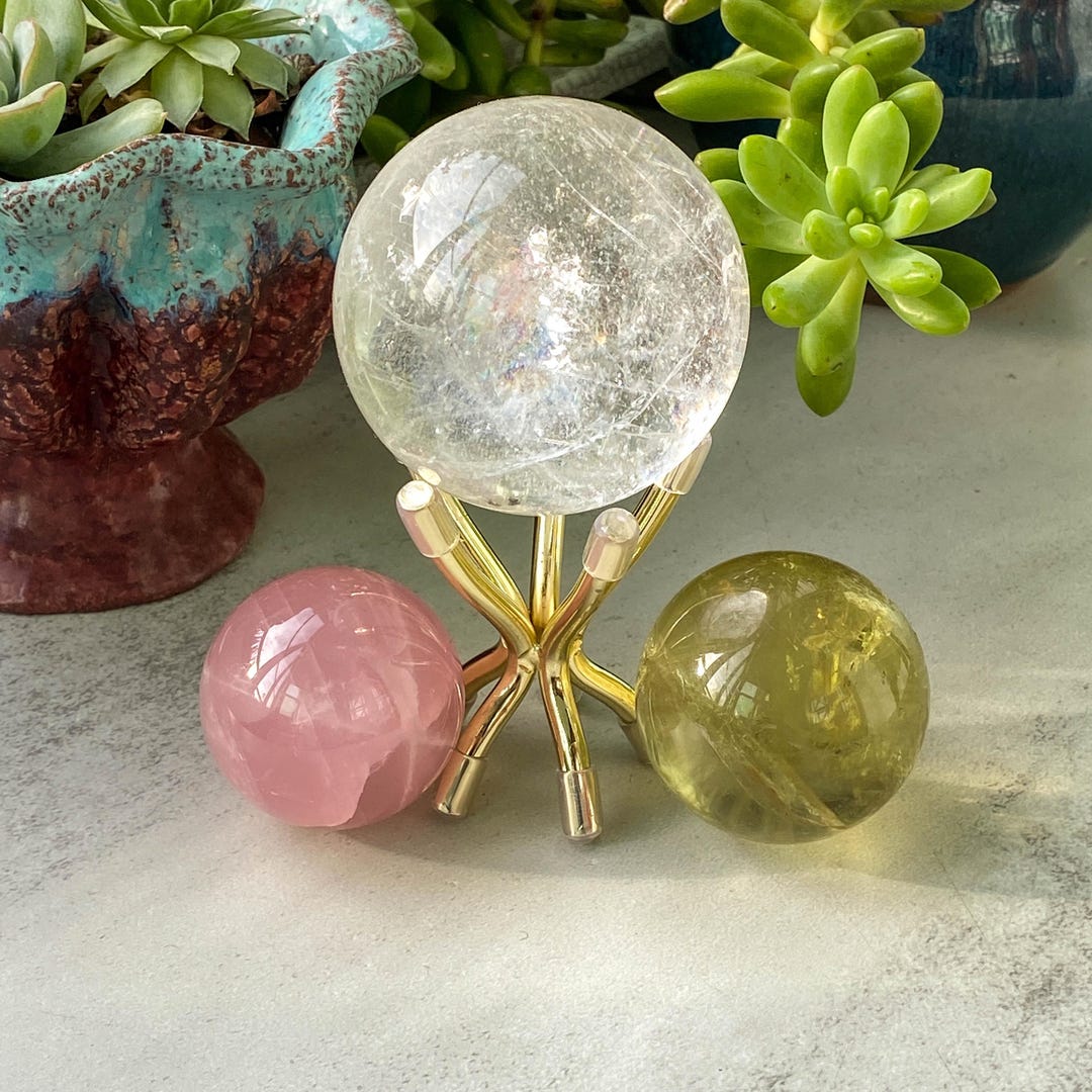 Gold Sphere Stands , Mini Metal Sphere Stands for Mini Crystal Spheres ...