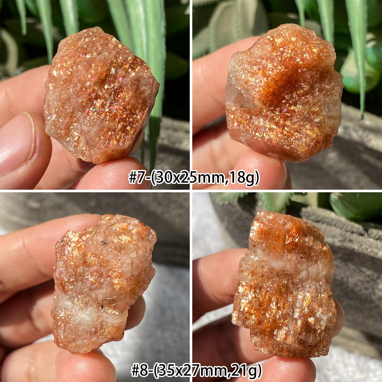 Raw Sunstone Crystal Stone - Infused Rough Gemstone, Glowing Chunky ...