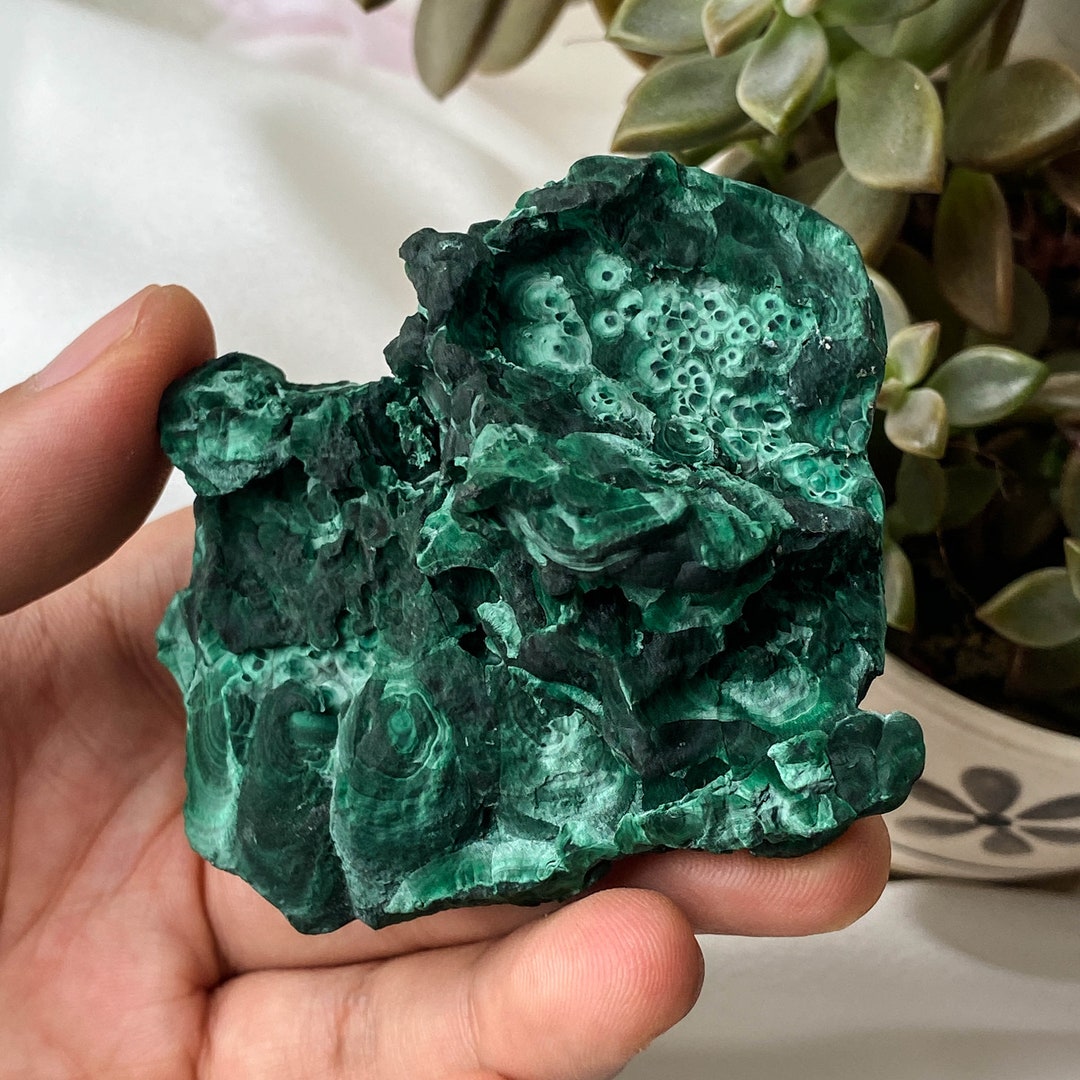 Flashy Fibrous Malachite Specimen From Congo, Velvet Malachite , Raw Malachite Mineral Specimen ...