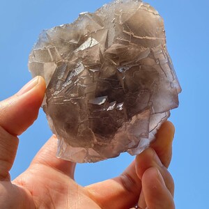 Natural Grey Flourite Cube Cluster Specimen , Fluorite Purplish Phantom ...