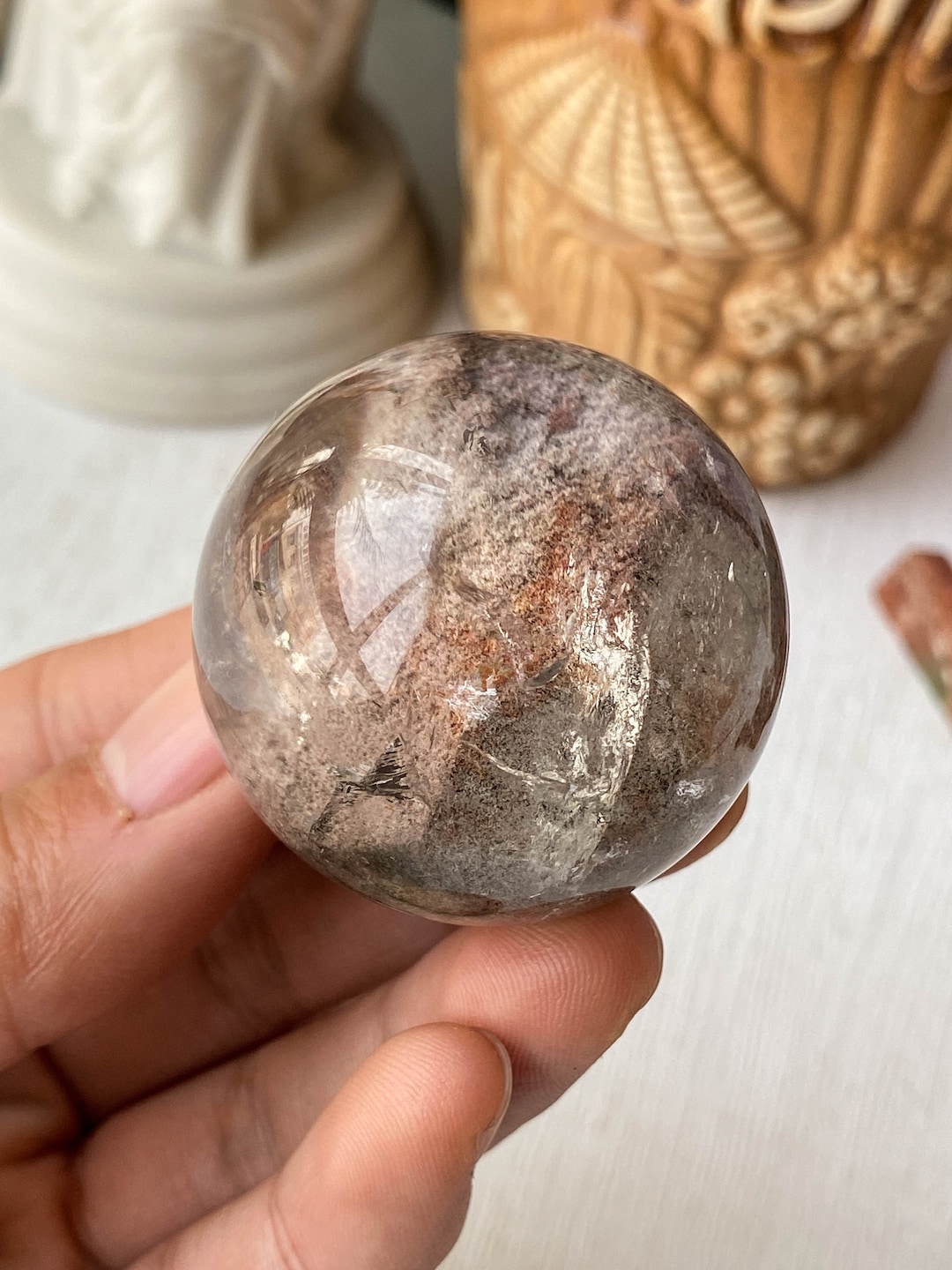 Garden Quartz Sphere , Phantom Garden Quartz Sphere , Gorgeous Natural ...