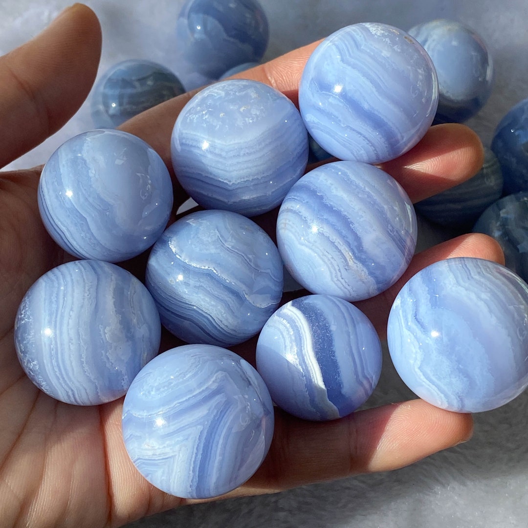 Natural Blue Lace Agate Sphere Orb , Crystal Collection , Stunning ...