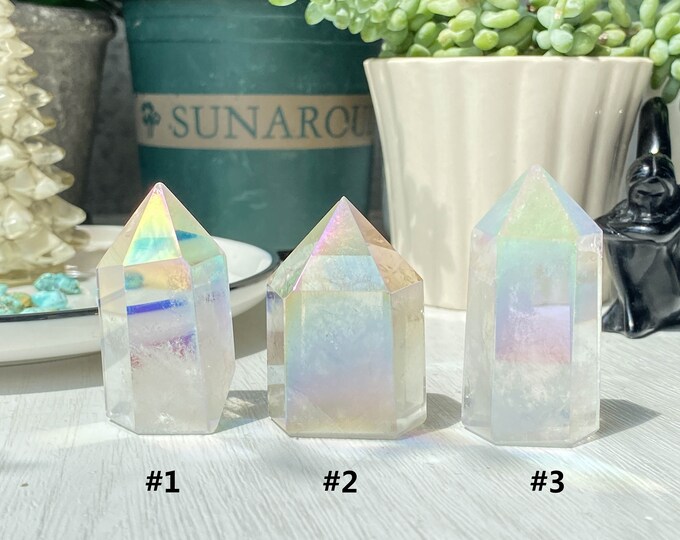Angel Aura Clear Quartz Tower , Aura Clear Quartz Point , Aura Crystal ...