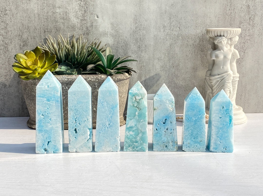 Blue Aragonite Tower , Aragonite Crystal Tower Obelisk Point , Home ...