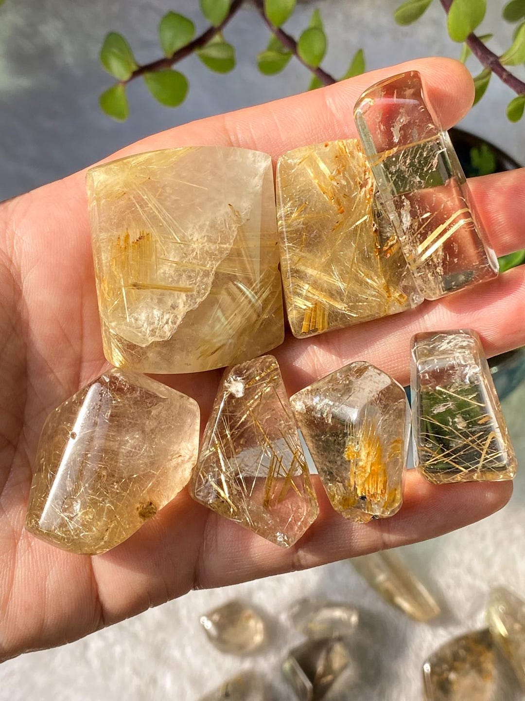 Natural Rutilated Quartz Freeform , Golden Rutile Quartz Stone ...