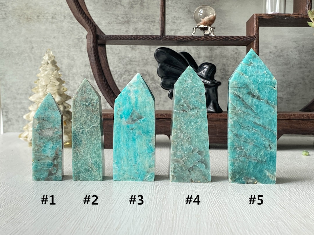 Natural Amazonite Tower Obelisk Point Wand , Natural Crystal Obelisk Point Tower , Special Gifts ...