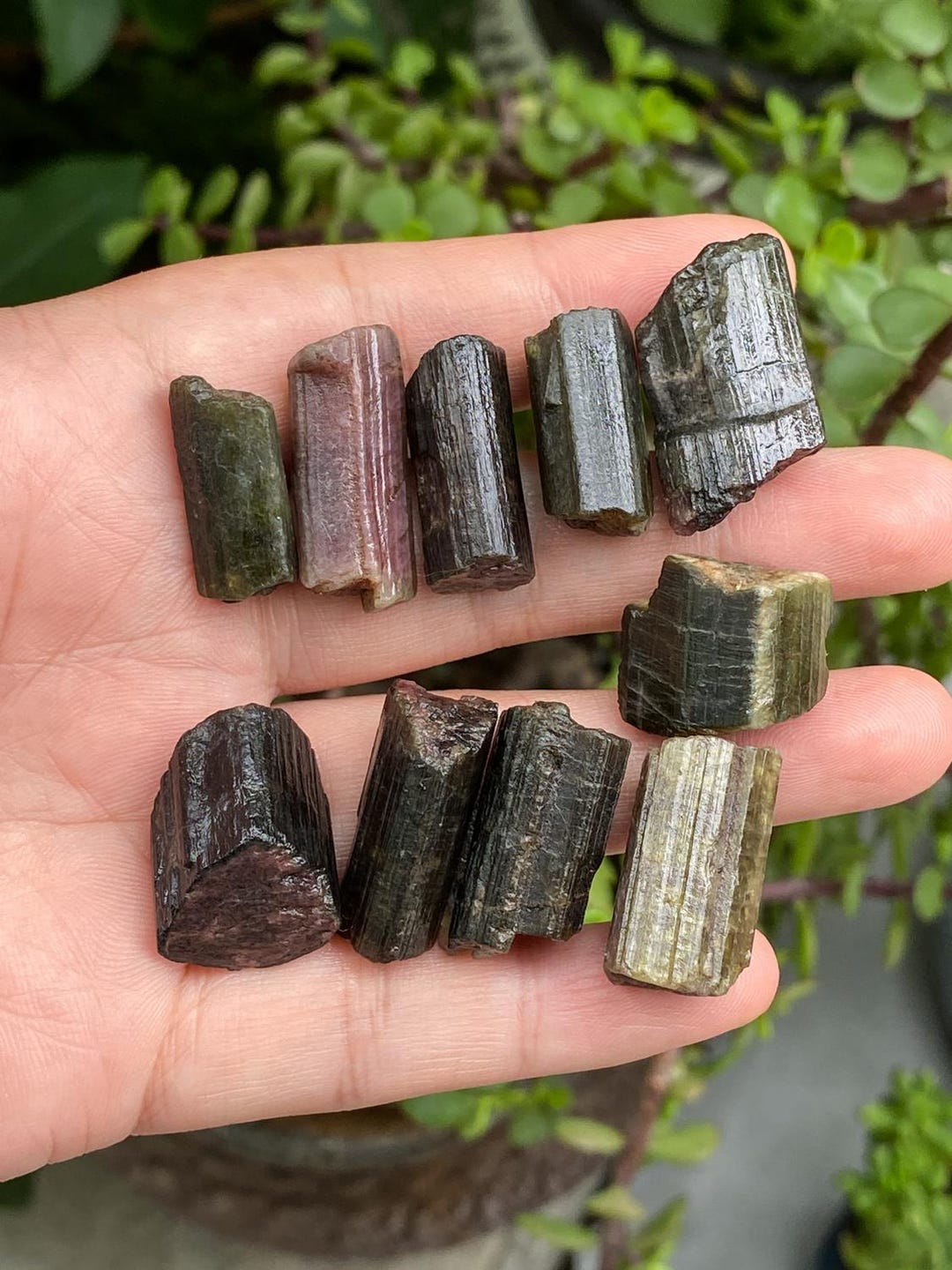 Natural Green Tourmaline Rough Gemstone Sticks , Tourmaline Green Raw ...