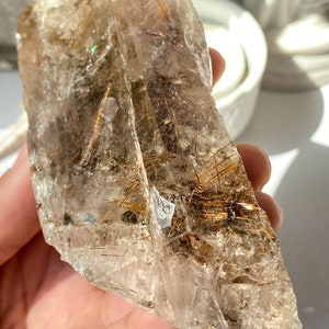 Titanium Rutilated Quartz Point , Crystalfreeform, Rare Rutile Quartz ...