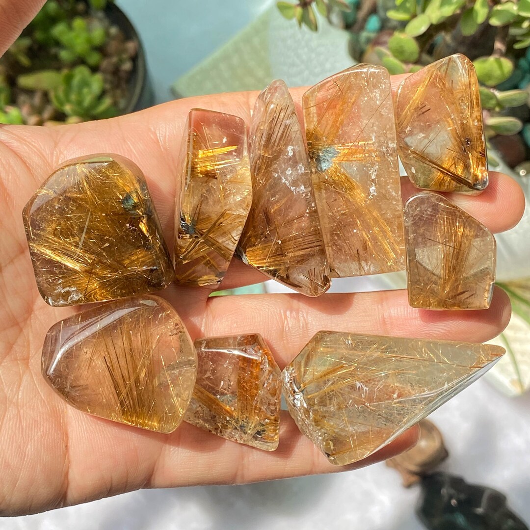 Natural Rutilated Quartz Freeform , Golden Rutile Quartz Stone ...