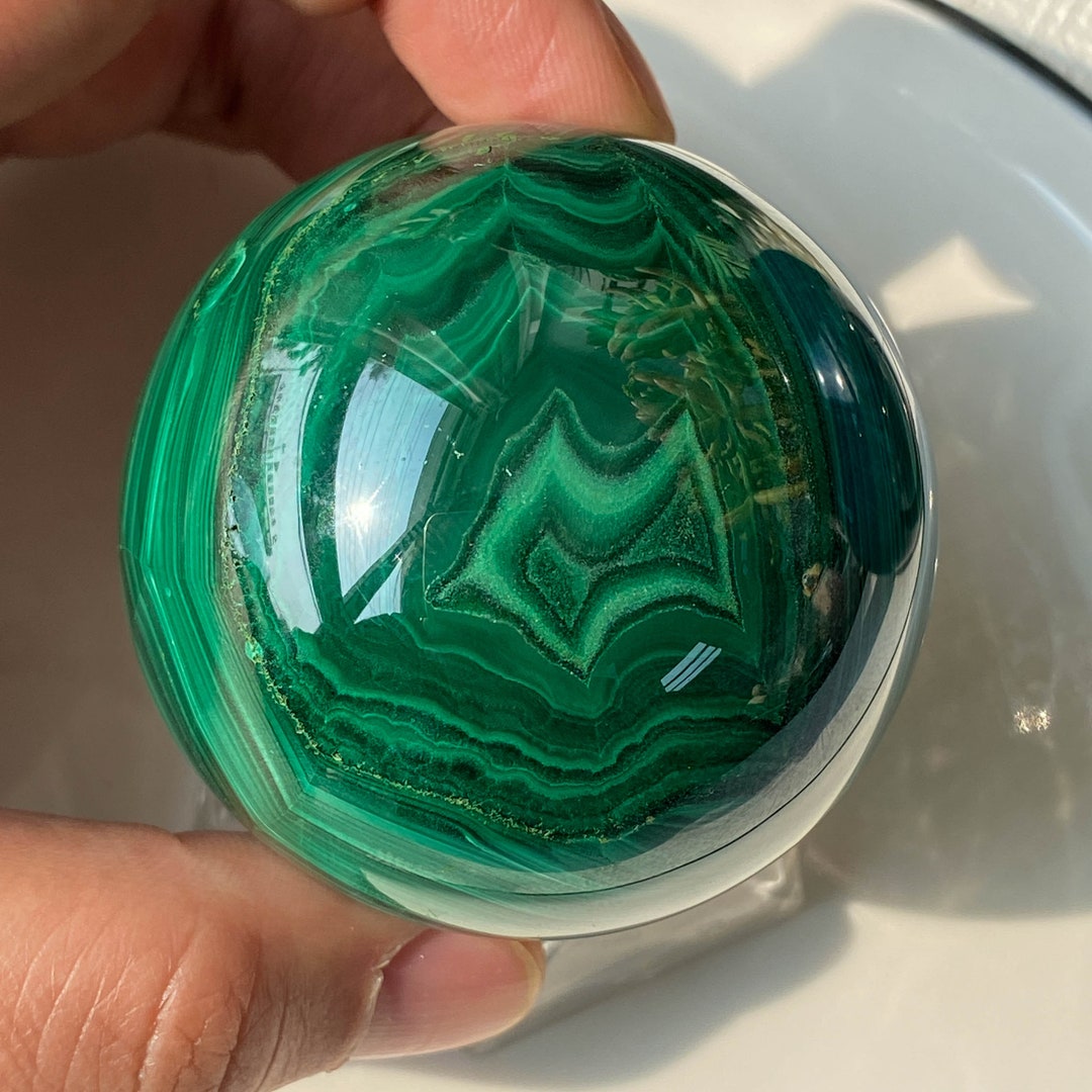 Handmade Malachite Sphere , Natural Malachite Ball for Meditation ...
