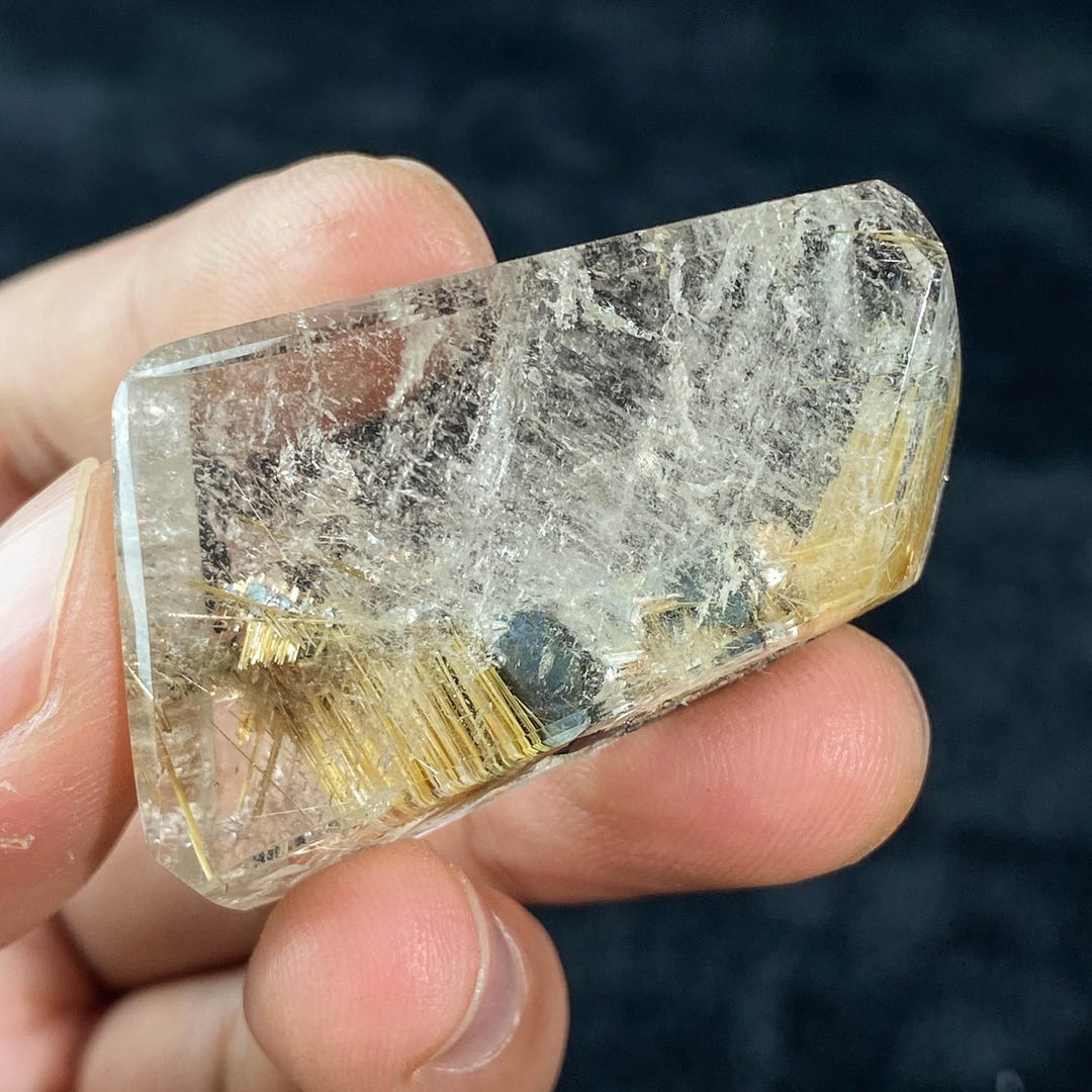 Natural Titanium Rutilated Quartz Crystal Pendant , Rutile Inclusions ...